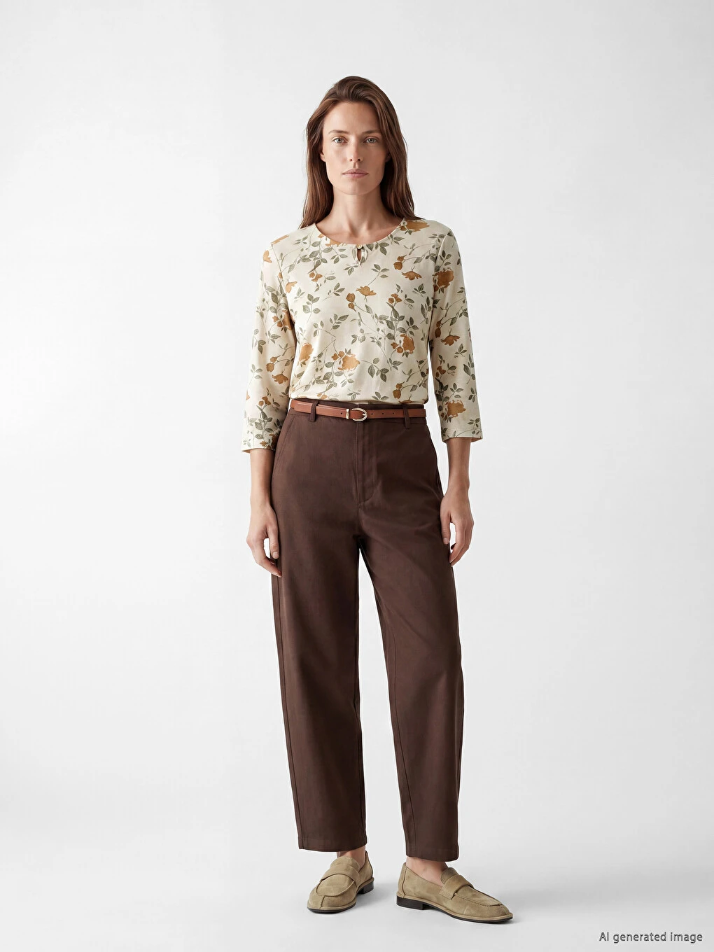 LCW Grace Bluza Sa Okruglim Izrezom I Cvetnim Dezenom