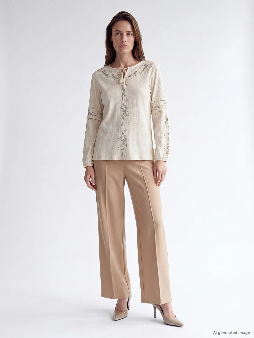 LCW Grace Bluza Sa Okruglim Izrezom Sa Uzorkom