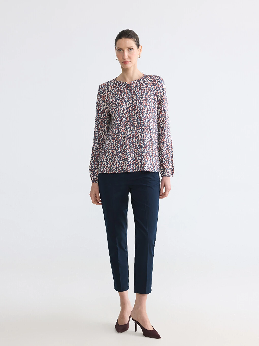 LCW Grace Bluza Sa Okruglim Izrezom Sa Uzorkom