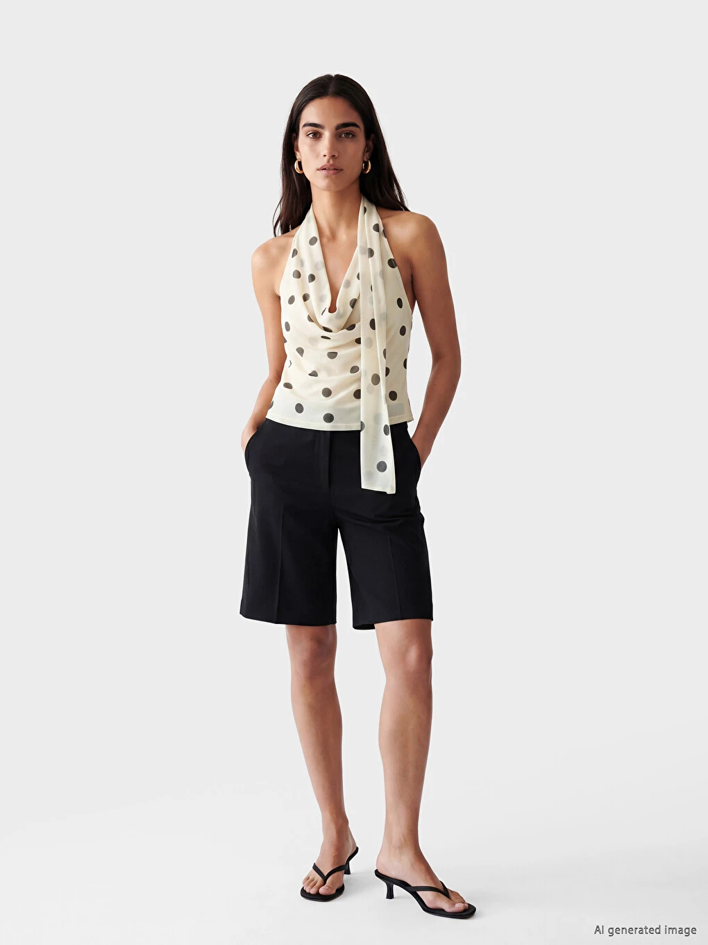 LCW Vision Bluza Sa Halter Kragnom Na Tufnice Sa Detaljem Marame