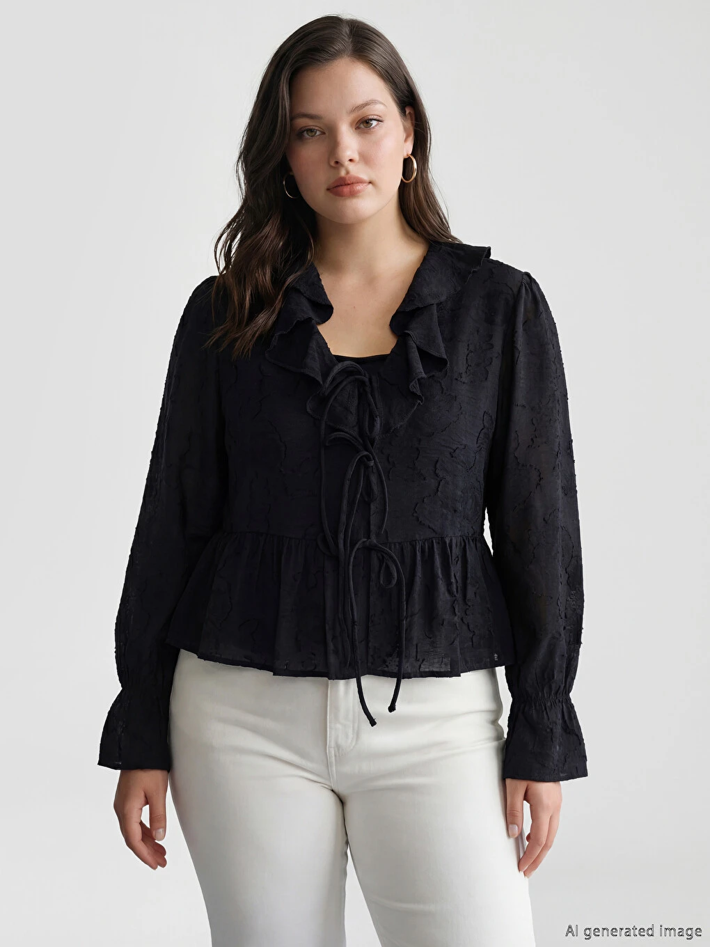 LCW EVERYDAY Bluza Sa V-izrezom, Šarama I Volanima