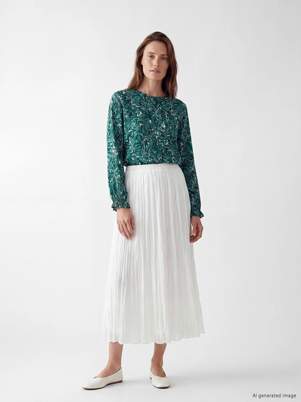 LCW Grace Bluza Sa Okruglim Izrezom Sa Uzorkom