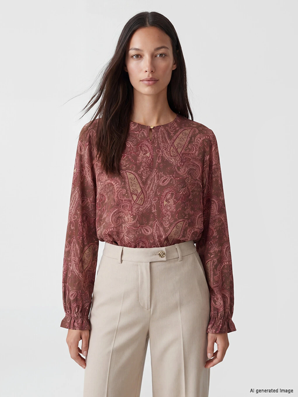 LCW Grace Bluza Sa Okruglim Izrezom Sa Uzorkom