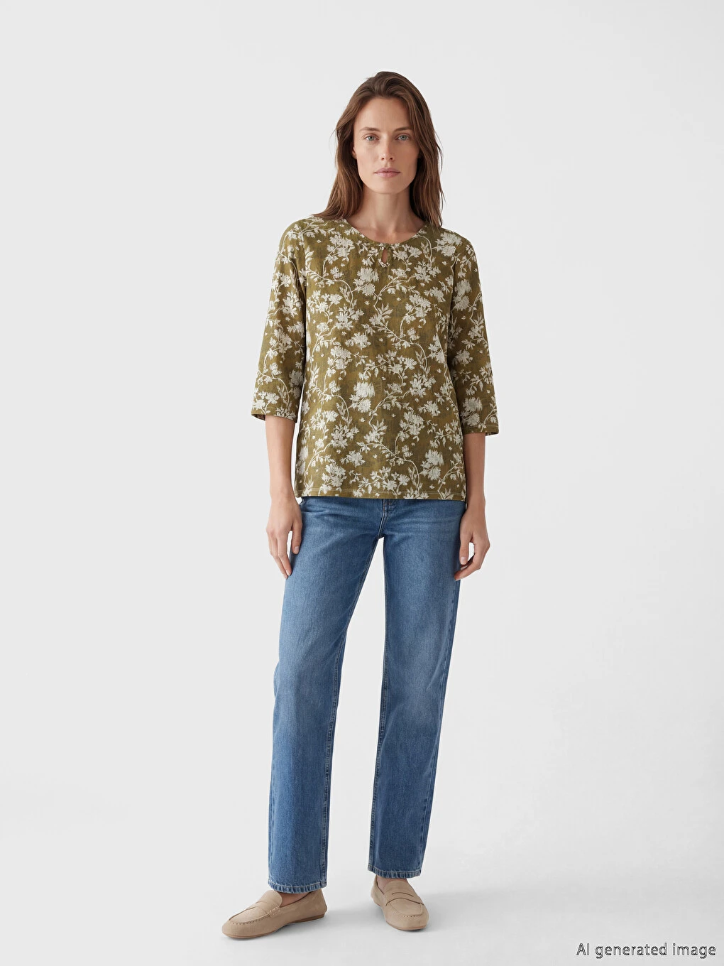 LCW Grace Bluza Sa Okruglim Izrezom I Cvetnim Dezenom