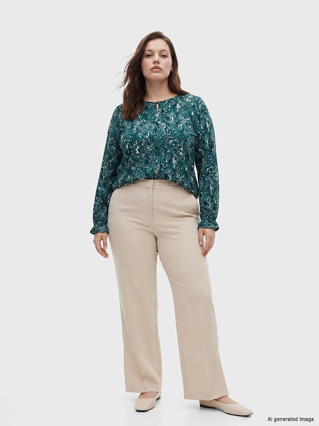 LCW Grace Bluza Sa Okruglim Izrezom Sa Uzorkom
