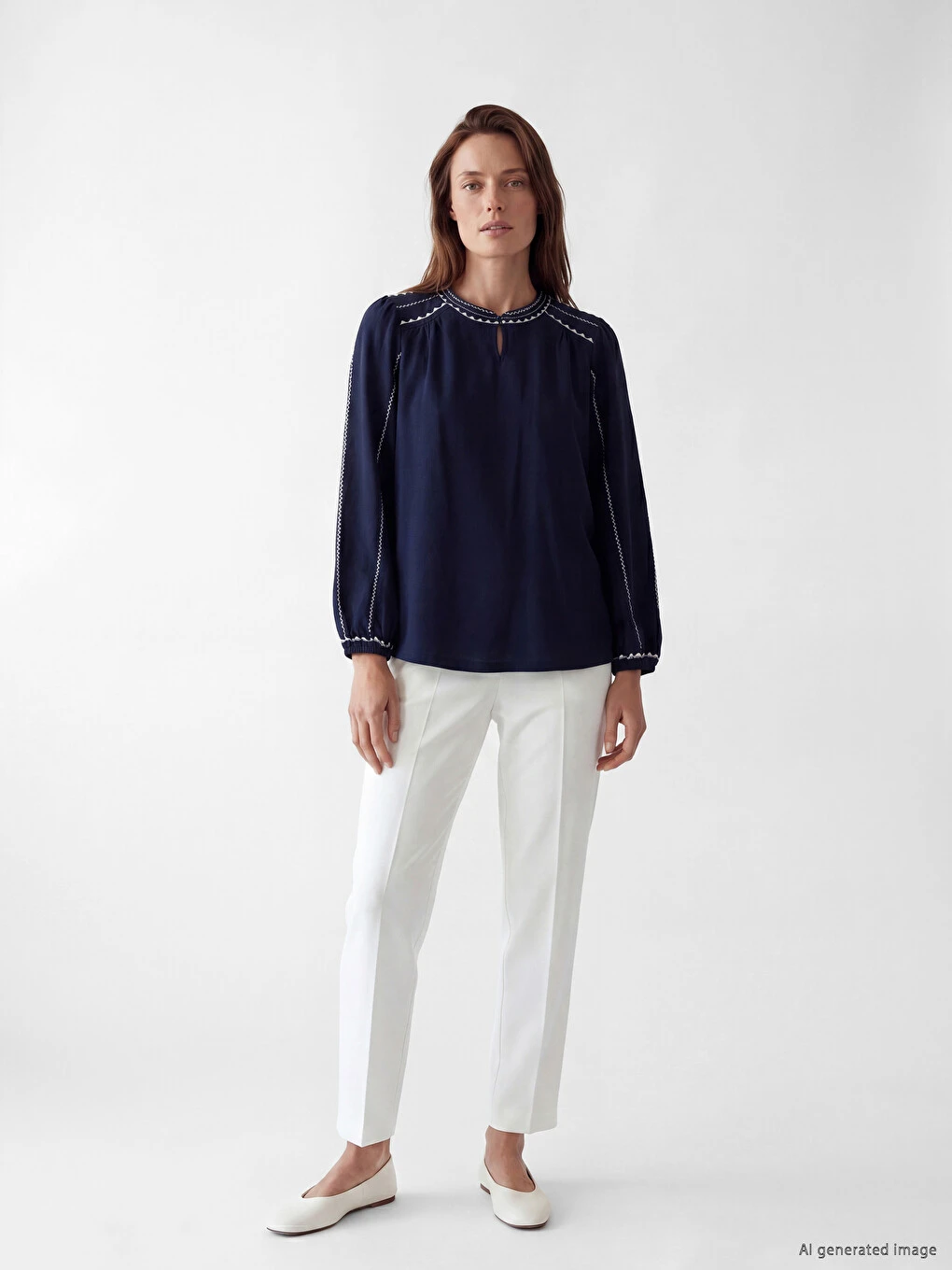 LCW Grace Bluza Sa Vezenim Dekolteom Na Traku