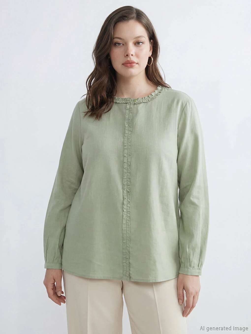 LCW Grace Bluza Sa Naborima I Mandarin Kragnom