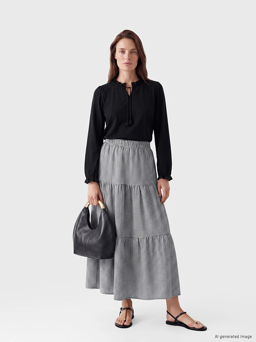 LCW Grace Bluza Sa Karnerima I Kragnom Na Vezanje