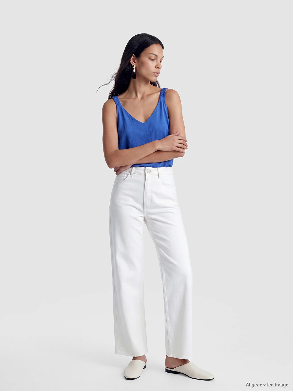 LCW EVERYDAY Bluza Sa V Izrezom, Teksturom I Naborima