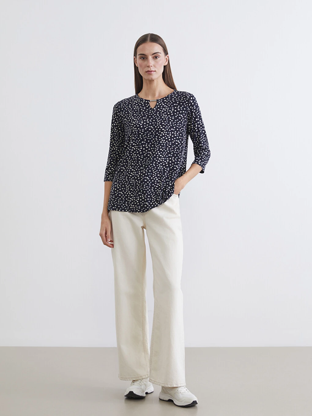 LCW Grace Bluza Sa Okruglim Izrezom Sa Uzorkom