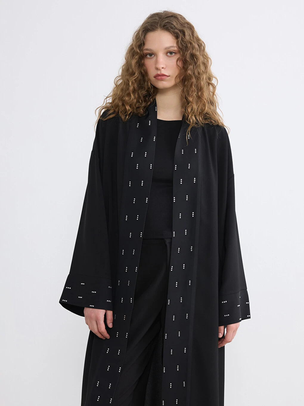 LCW Modest Ženski Kimono Sa Šal Kragnom, Ukrašen Cirkonima, Oversize Kroja