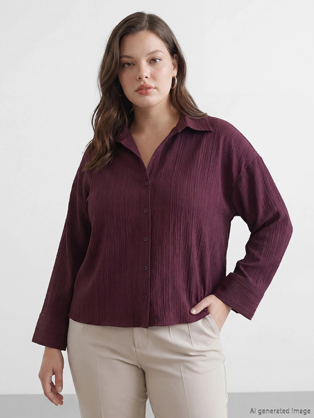 LCW Vision Prugasta Oversized Ženska Košulja