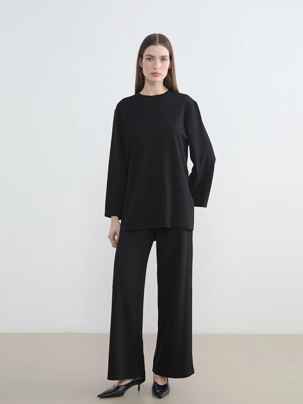 LCW Modest Mekana Oversized Ženska Tunika Dukserica Sa Ukrasima
