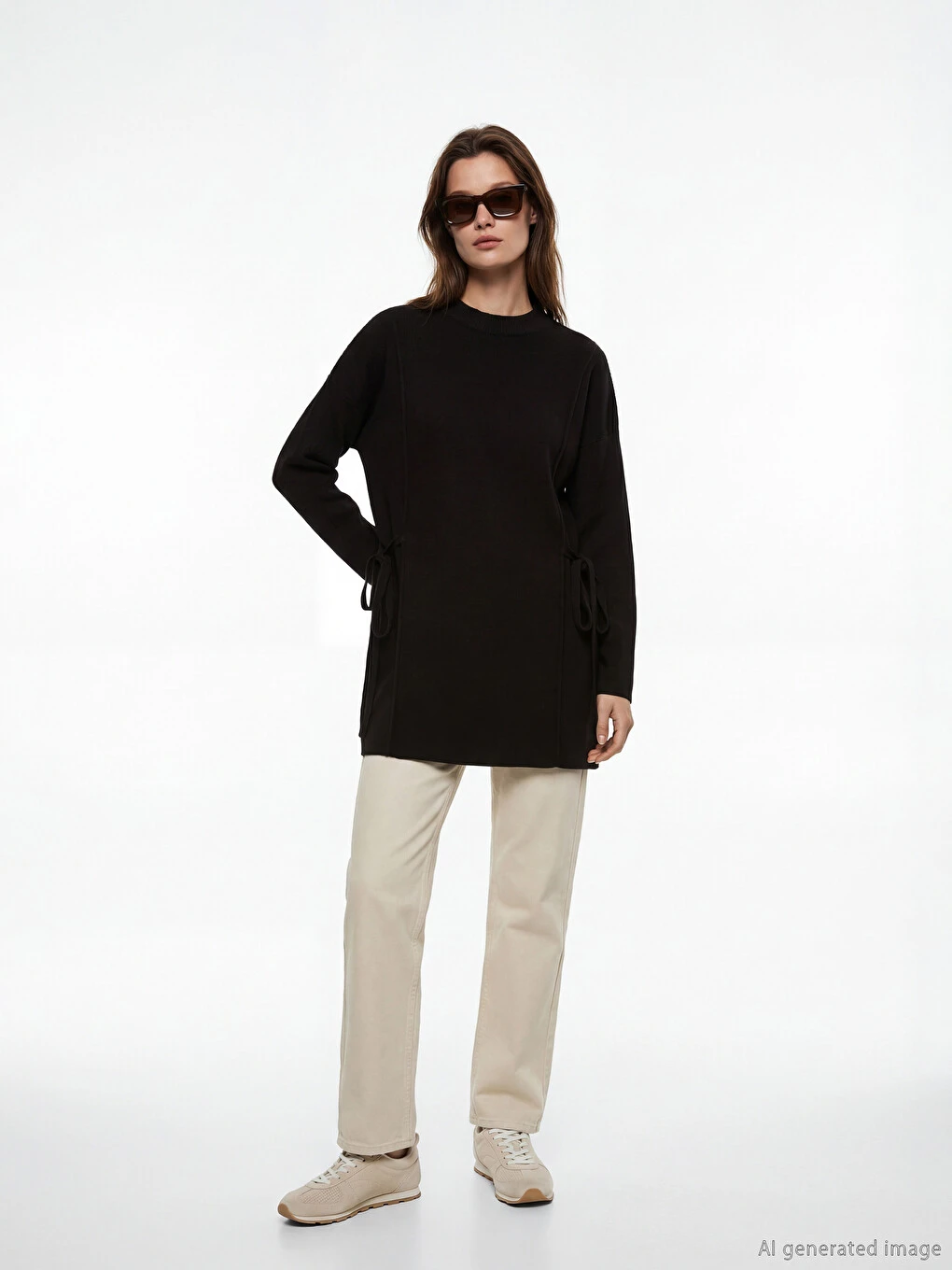 LCW Modest Ženska Oversized Pletena Tunika Sa Okruglim Izrezom