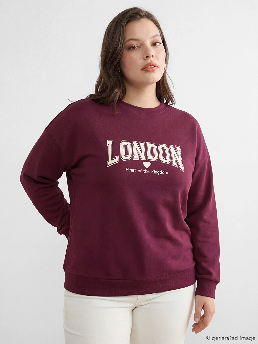 LCW Modest Ženska Dukserica Tunika Sa Natpisom London, Mekani Dodir