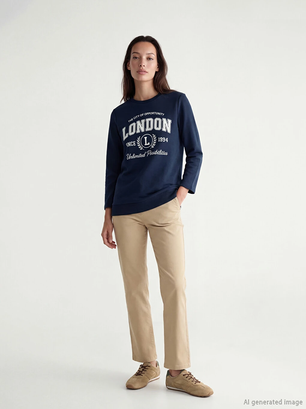 LC WAIKIKI Ženska Dukserica Tunika Sa Londonskim Printom