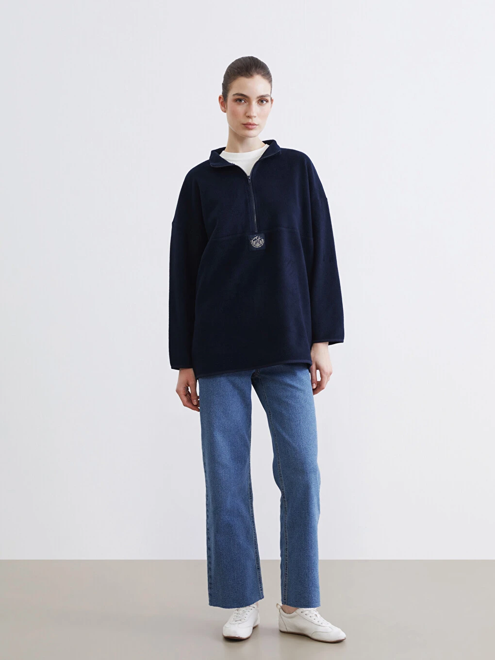 LCW Modest Štampana Oversized Plišana Tunika Dukserica Za Žene