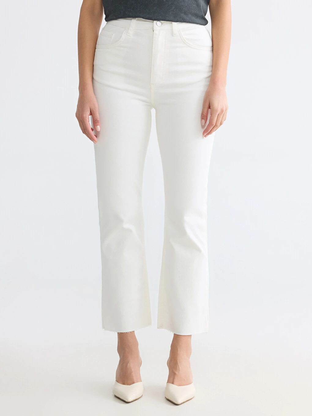 LCW Modest Crop Flare Ženske Farmerke