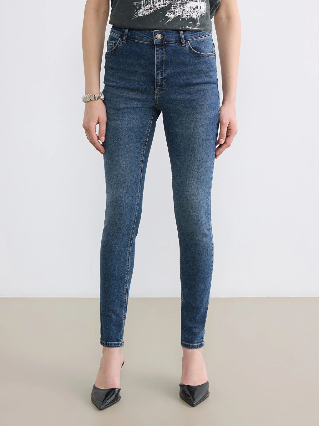LCW Jeans Ženske Farmerke Sa Visokim Strukom Super Uskog Kroja
