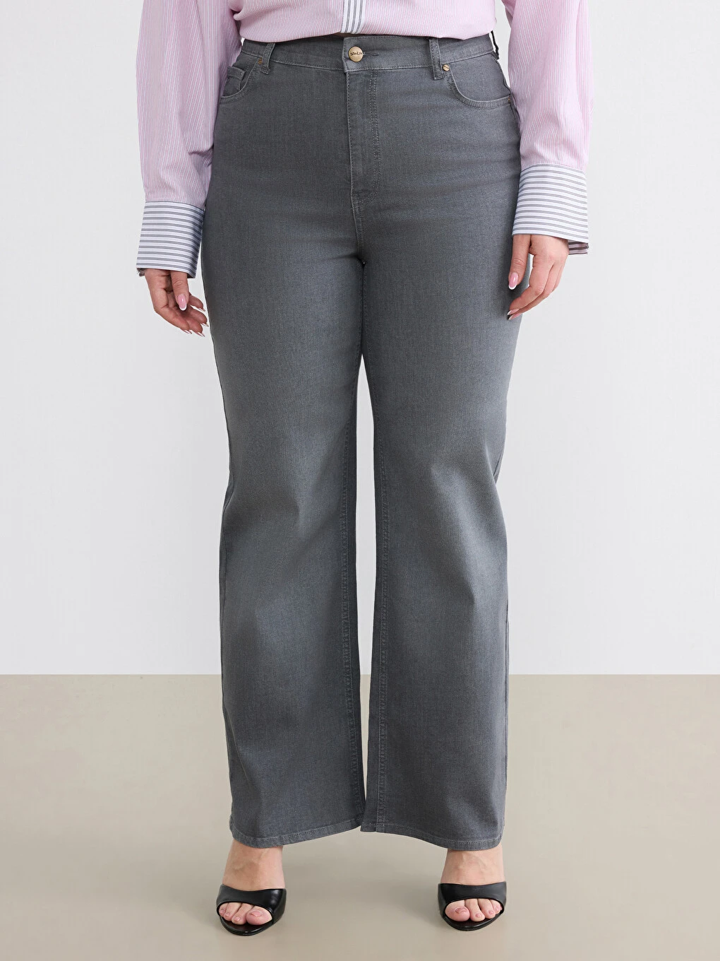 Soulife Ženske Farmerke Plus Size Sa Širokim Nogavicama