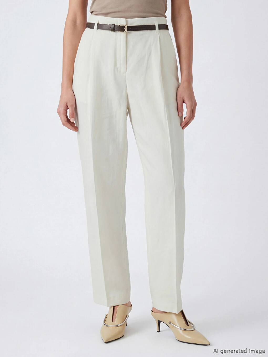 LCWAIKIKI Classic Ženske Platnene Pantalone Sa Kaišem