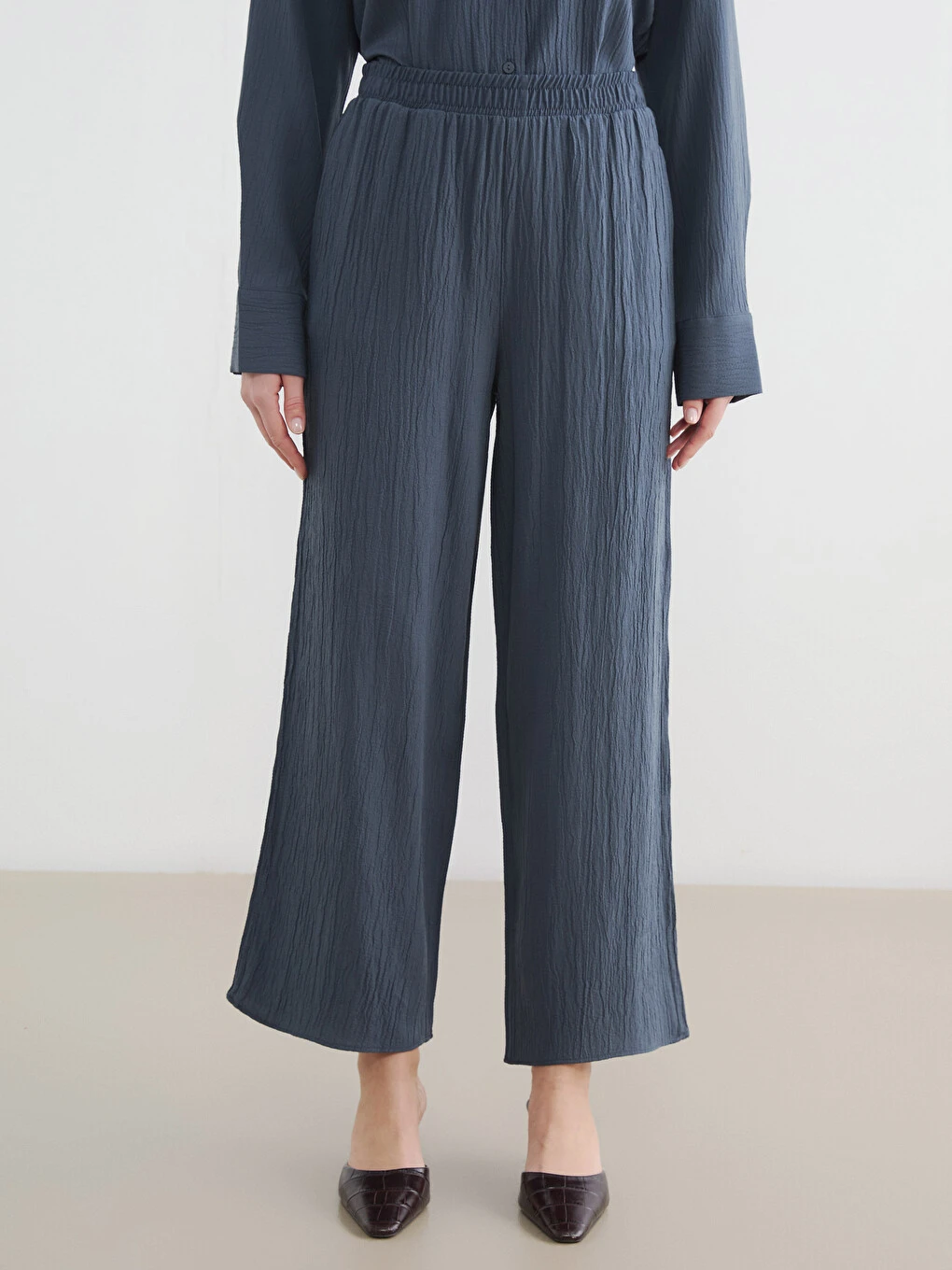 LCWAIKIKI Classic Ženske Pantalone Sa Elastičnim Strukom I Širokim Nogavicama