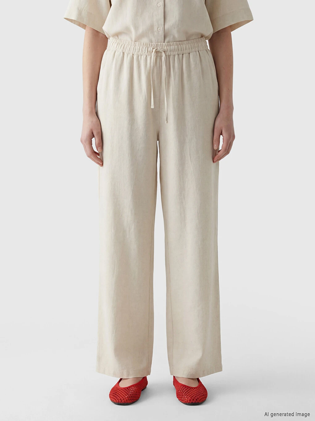 XSIDE Ženske Pantalone Od Mešavine Lana