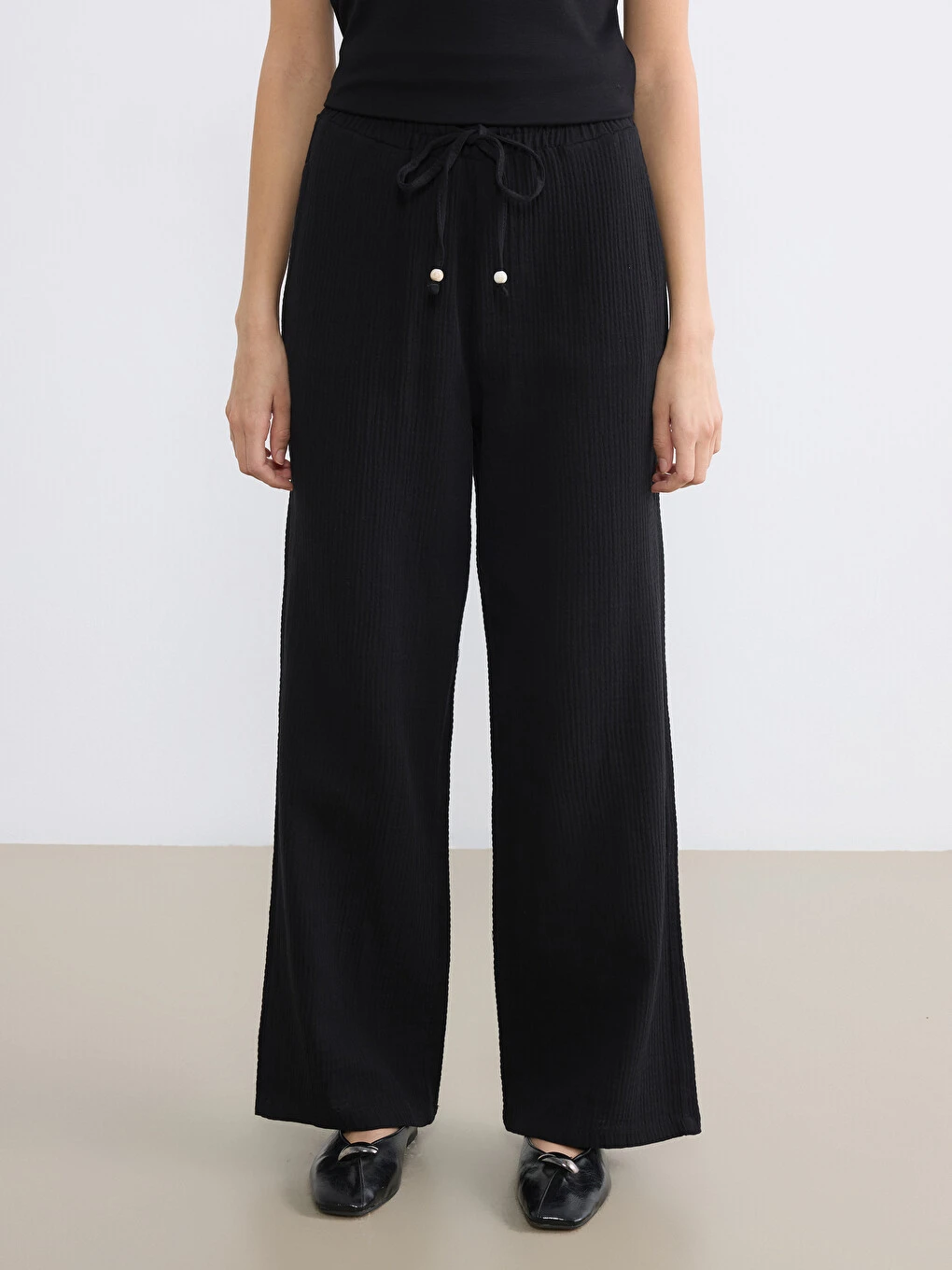 LCWAIKIKI Classic Ženske Muslin Pantalone Sa Elastičnim Strukom I Širokim Nogavicama