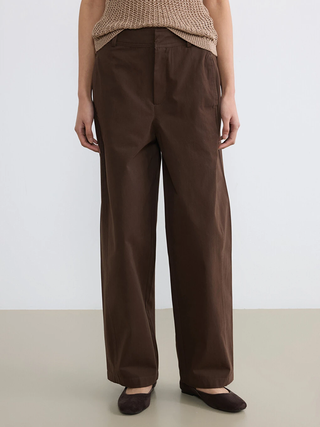 LCW Vision Ženske Pantalone Od Gabardina Širokih Nogavica