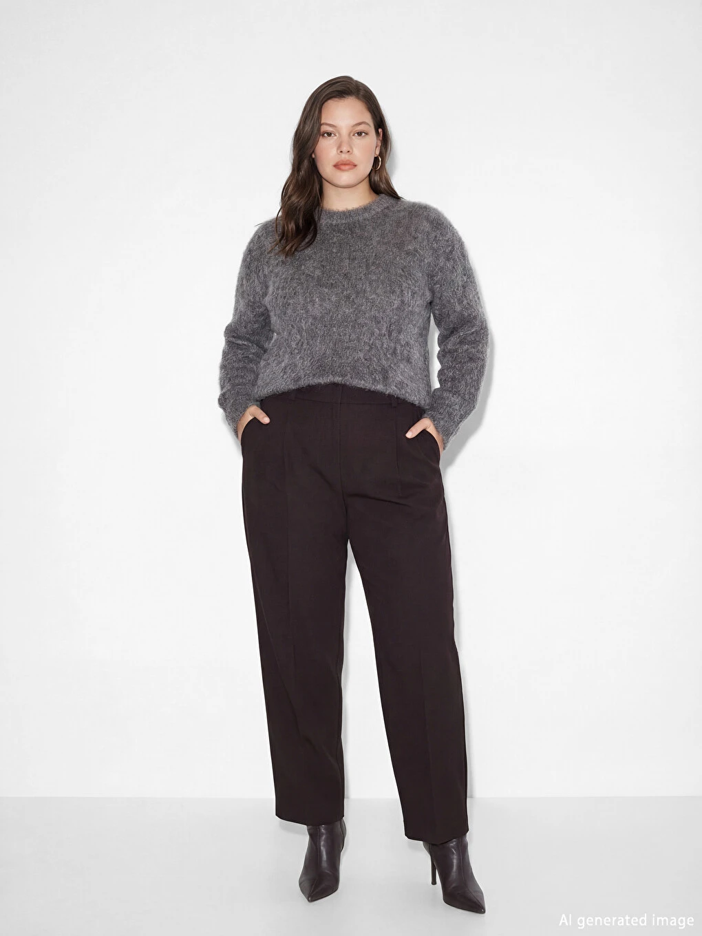 LCWAIKIKI Classic Ženske Pantalone Visokog Struka Plisirane Šargarepa Kroja