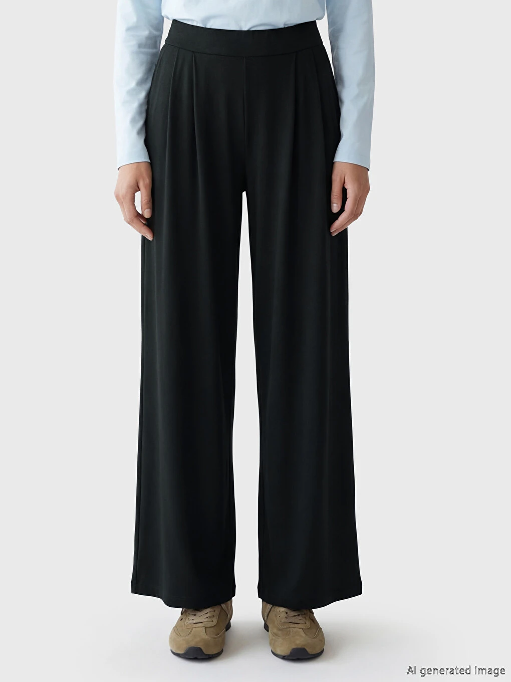 LCWAIKIKI Basic Ženske Pantalone Sa Elastičnim Strukom I Širokim Nogavicama