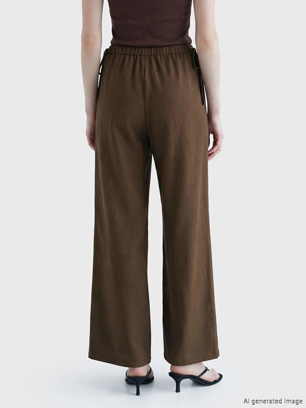 LCW Comfort Ženske Pantalone Od Mešavine Lana Sa Elastičnim Strukom