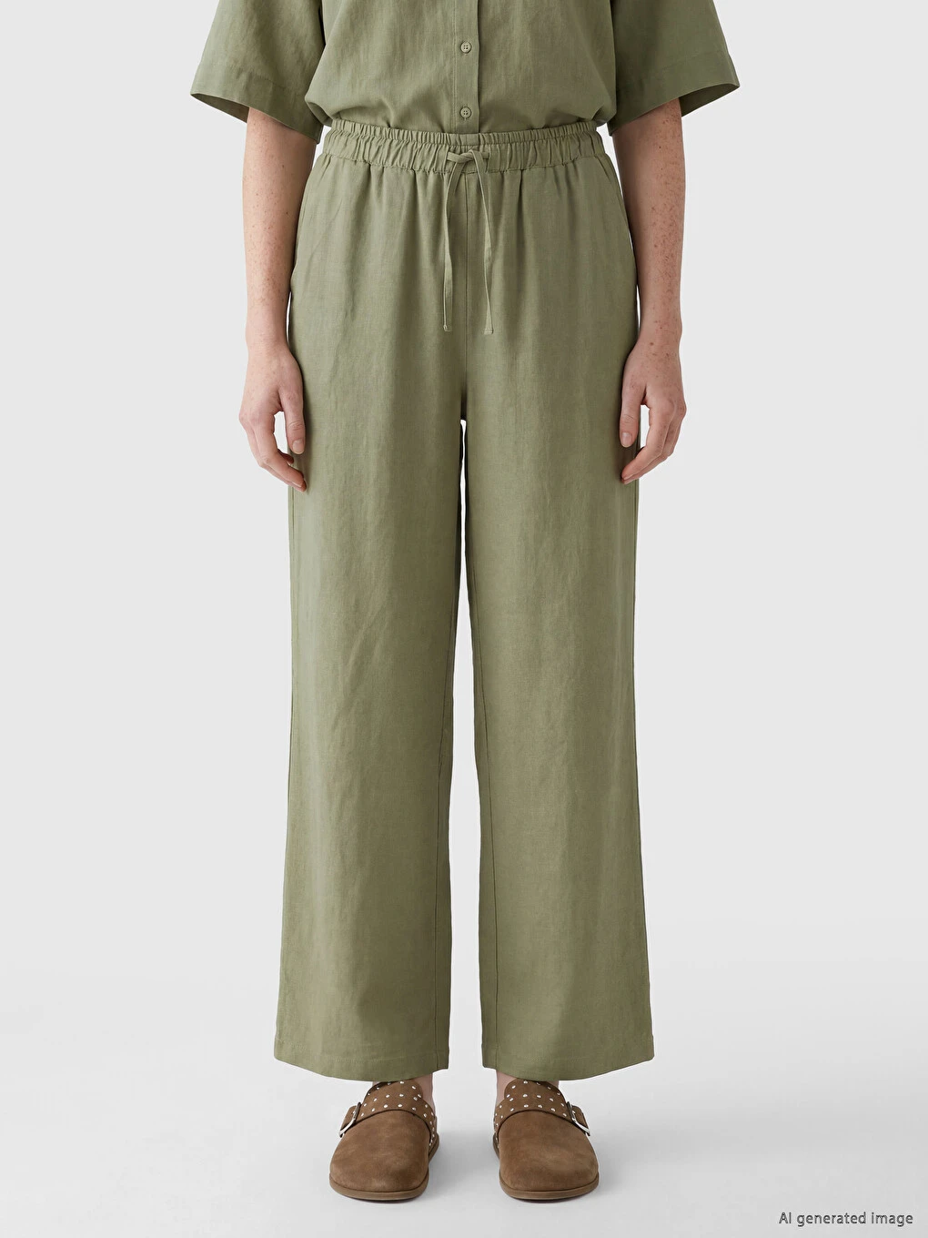 XSIDE Ženske Pantalone Od Mešavine Lana