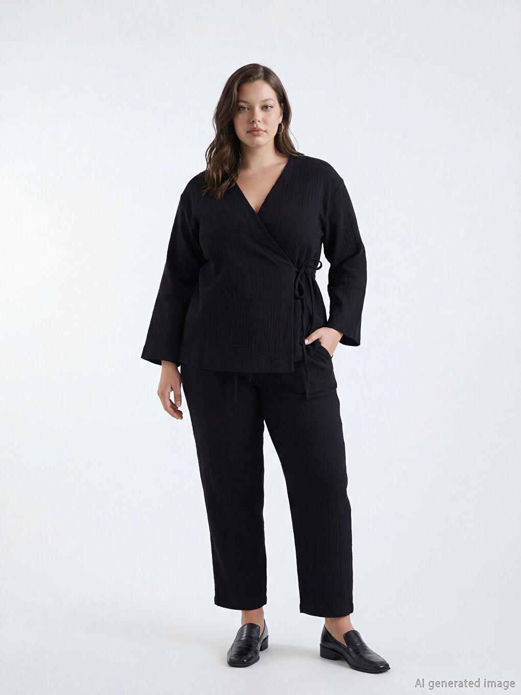 LCW Modest Ženske Pantalone Od Muslina Sa Teksturom I Krojem Carrot Fit