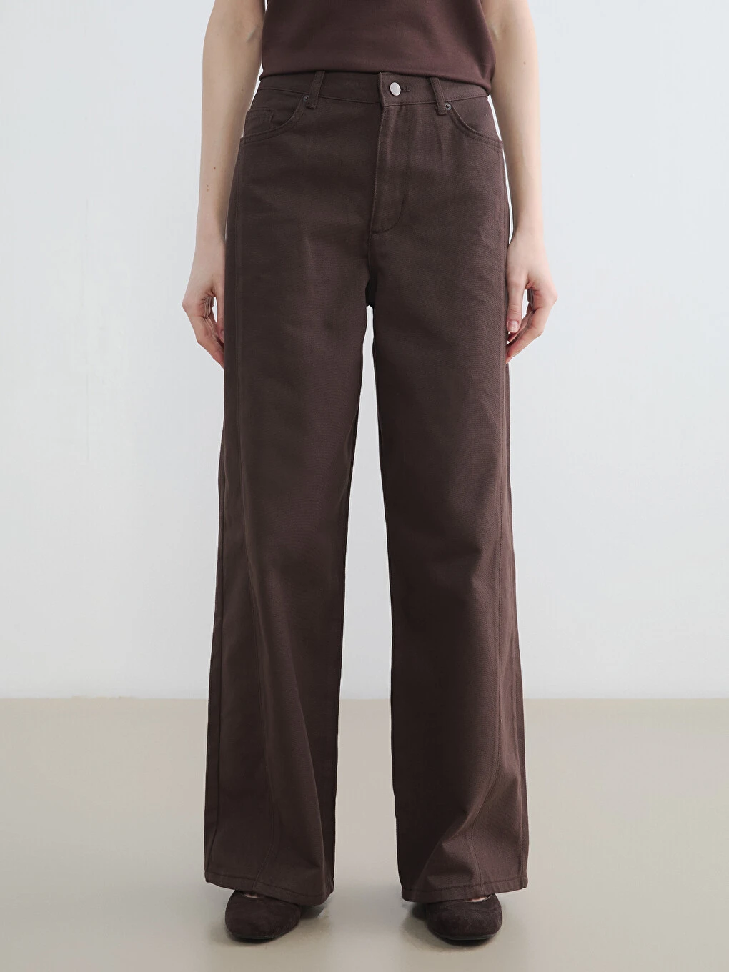 LCW Modest Ženske Pantalone Širokih Nogavica, Regularnog Kroja