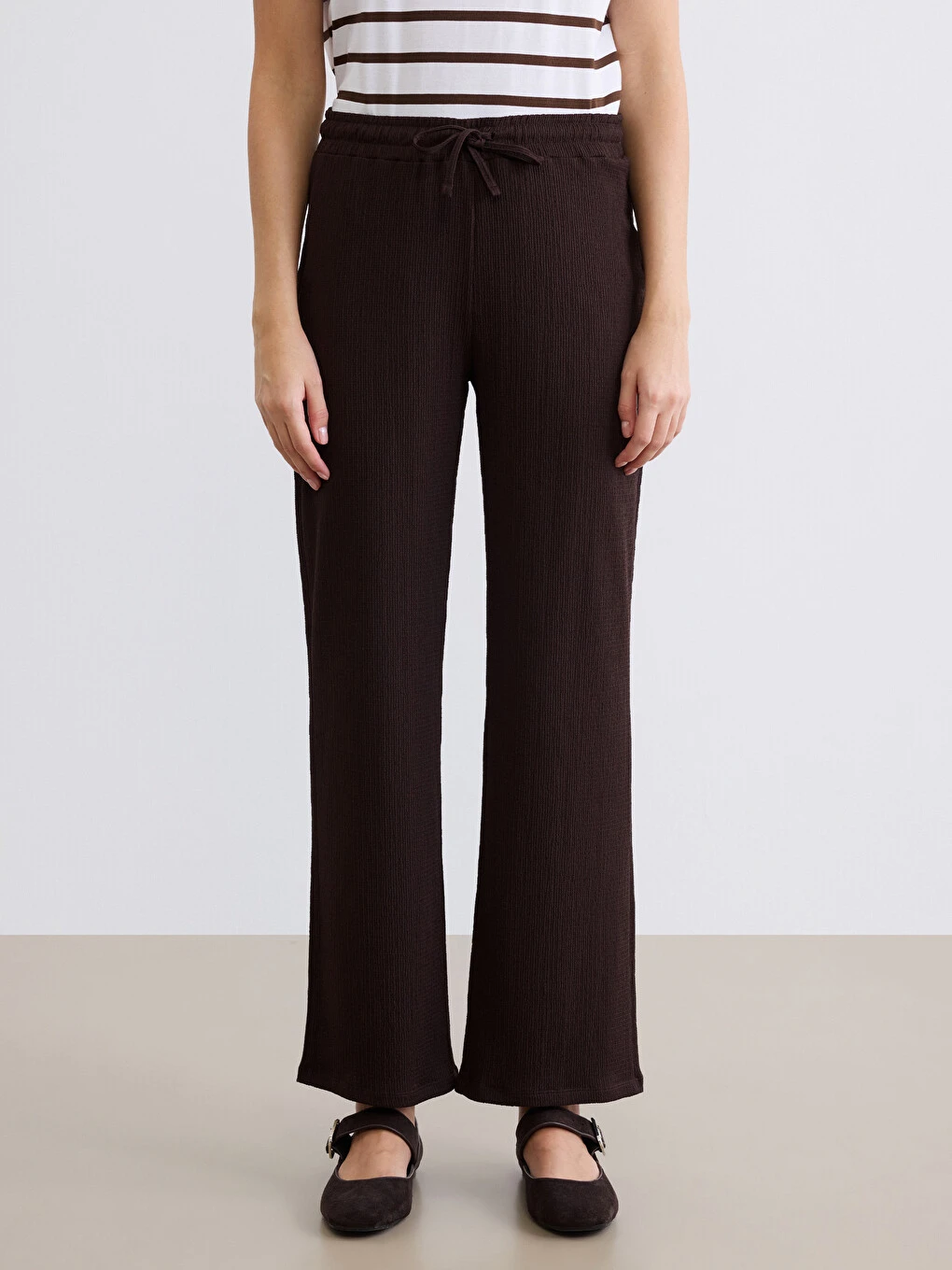 LCW Comfort Ženske Pantalone Sa Teksturom I Elastičnim Strukom