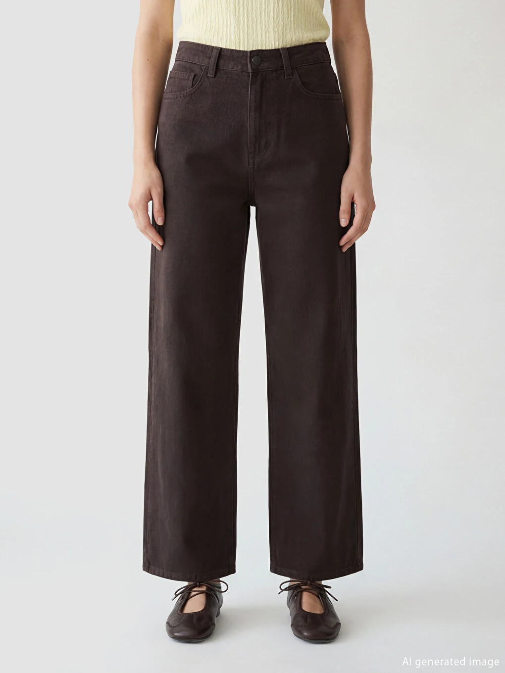 LCW Comfort Ženske Pantalone Širokih Nogavica U Standardnom Kroju