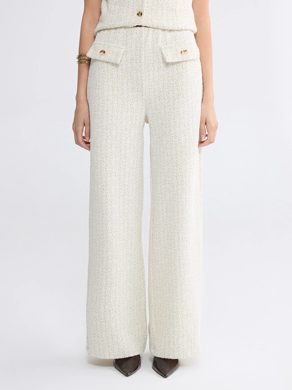 LCWAIKIKI Classic Pantalone Od Pletenine Sa Teksturom Regularnog Kroja Za Žene