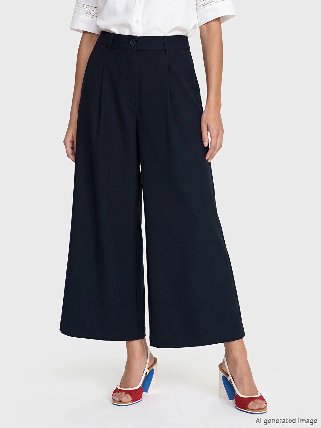 LCWAIKIKI Classic Ženske Plisirane Pantalone Širokog Kroja