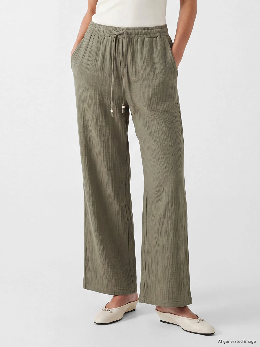 LCWAIKIKI Classic Ženske Muslin Pantalone Sa Elastičnim Strukom