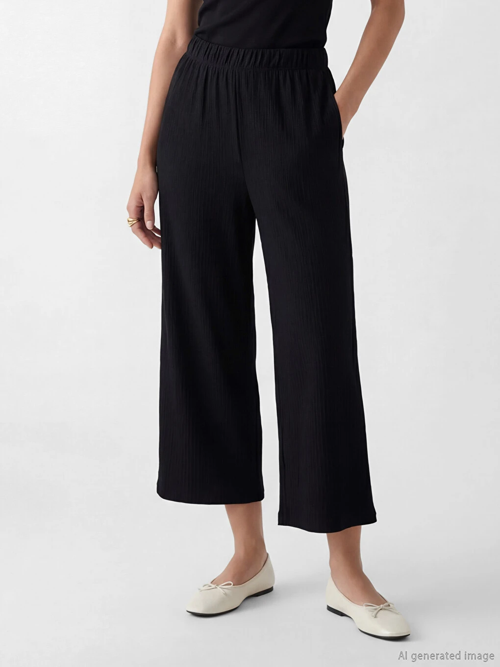 LCWAIKIKI Basic Ženske Kapri Pantalone Sa Elastičnim Strukom I Teksturom