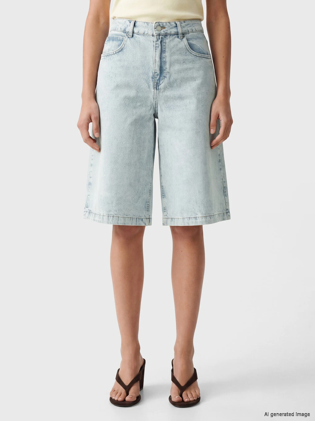 LCW Jeans Ženski Teksas Šorts Visokog Struka Bermuda Kroja
