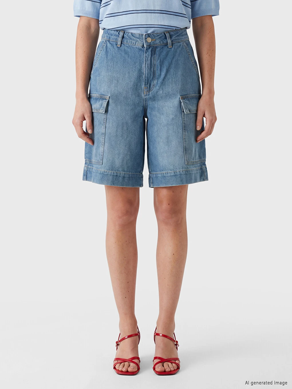 LCW Jeans Široki Ženski Teksas Cargo Šorts