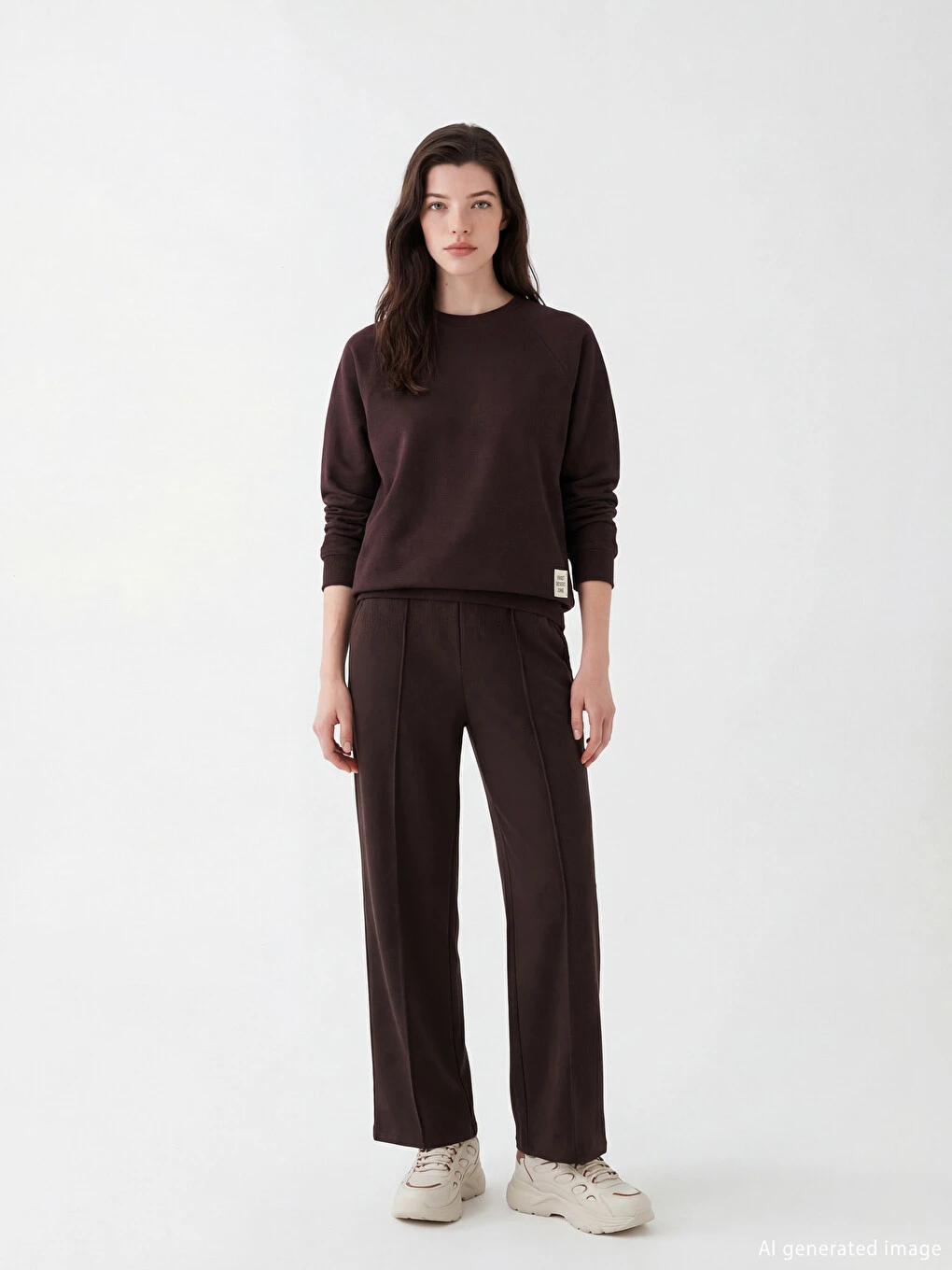LCW Comfort Oversized Ženska Dukserica Sa Printom I Okruglim Izrezom