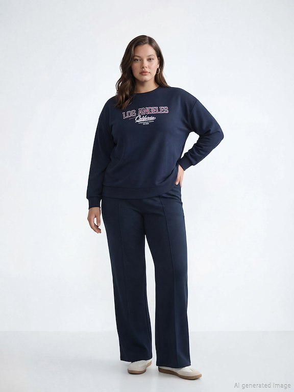 LCW Modest Ženske Široke Pantalone Od Dresa Sa Elastičnim Pojasom