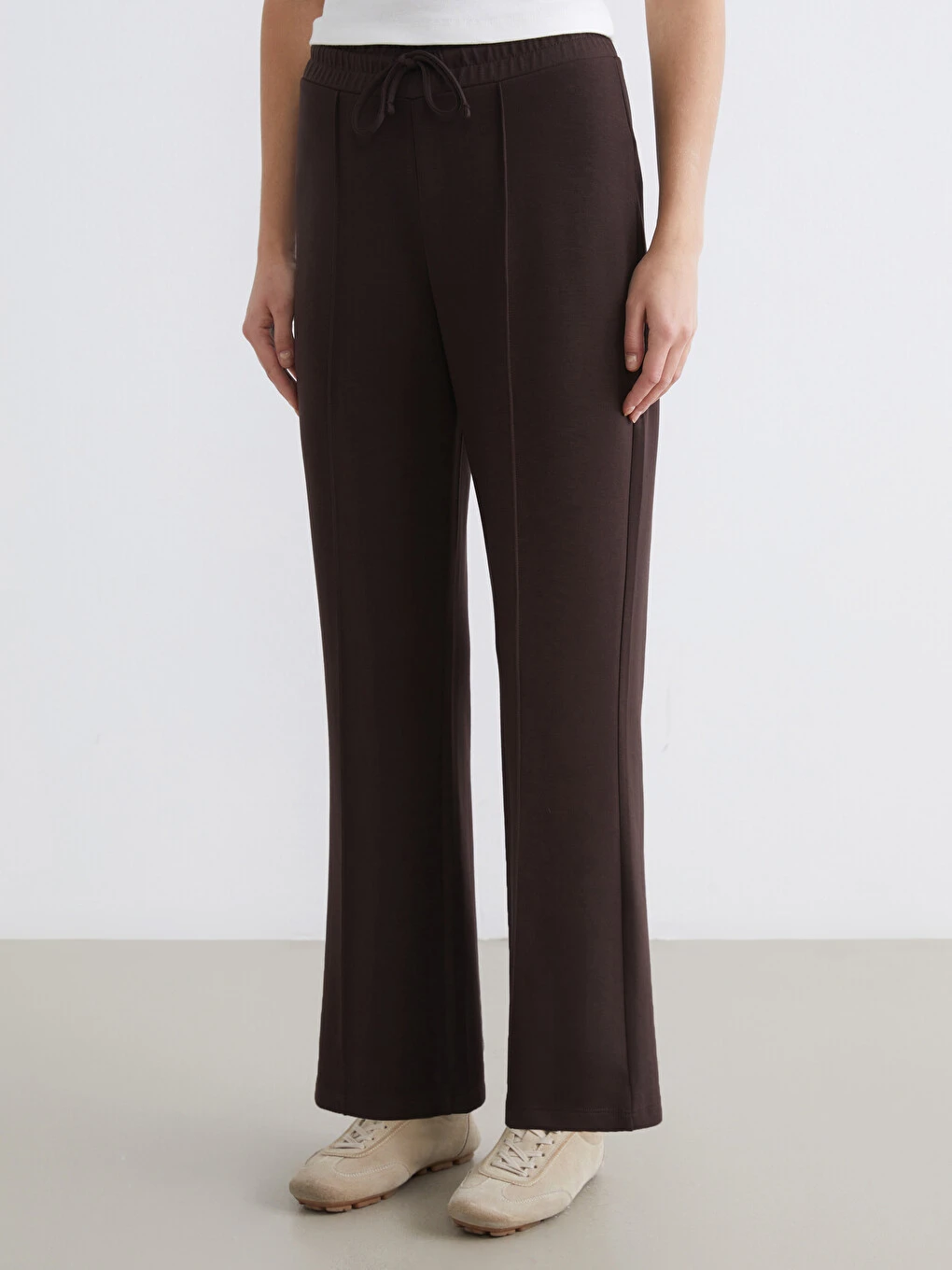 LCW Comfort Ženske Široke Pantalone Od Trenerke Sa Elastičnim Pojasom.