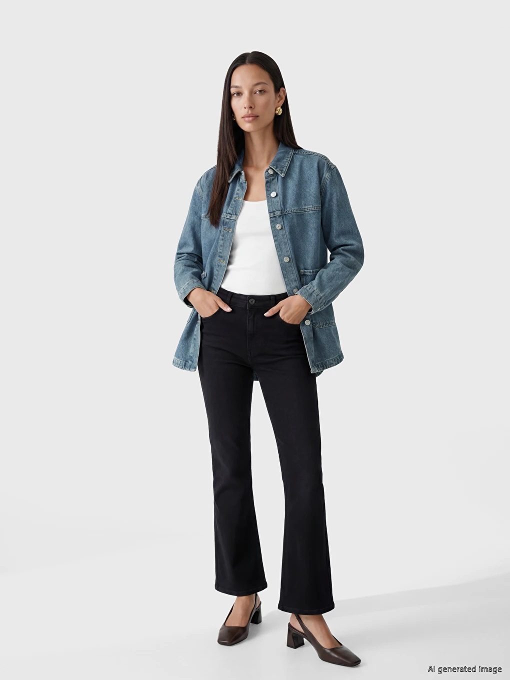 LCW EVERYDAY Ženska Teksas Jakna Sa Kragnom, Oversize Kroja