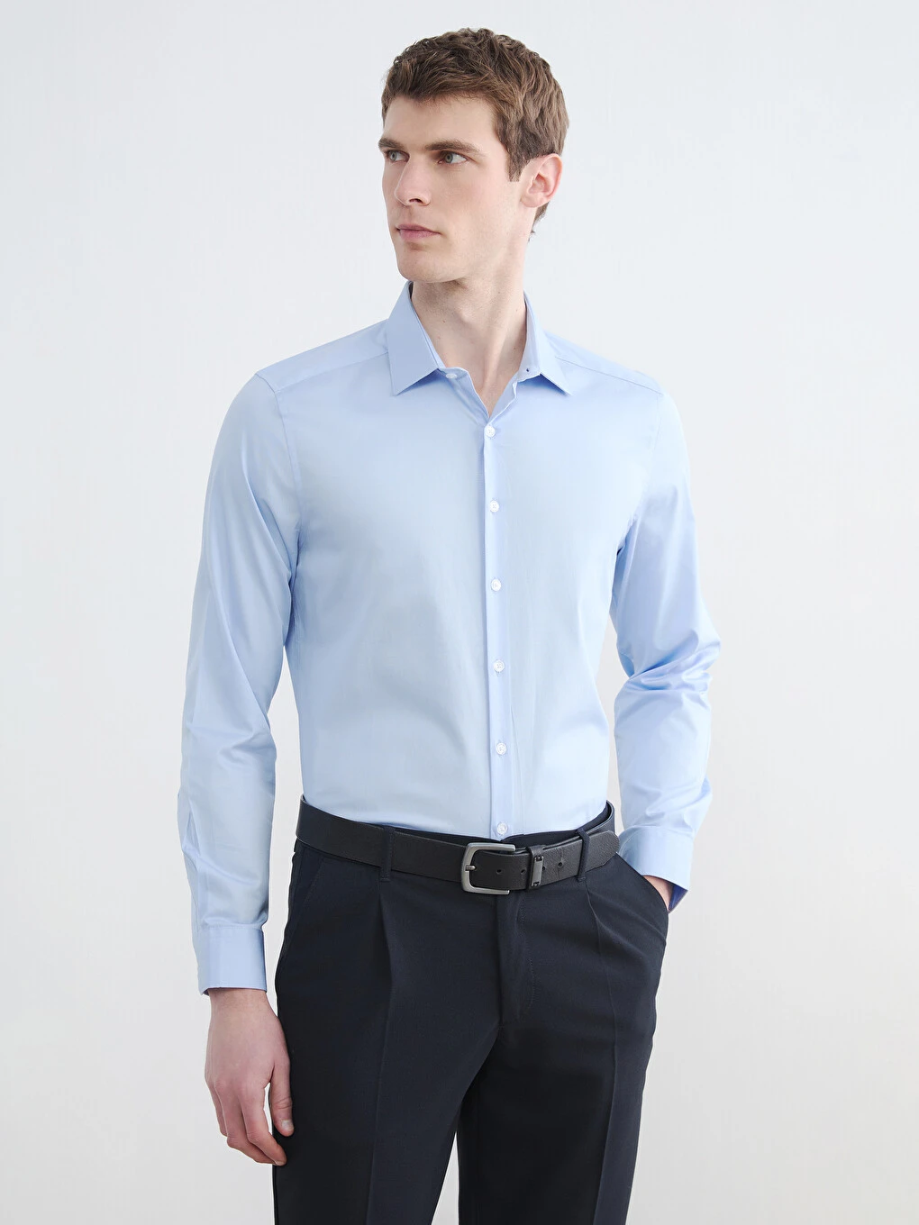 LCW BUSINESS Muška Košulja Slim Fit Kroja Od Gabardina