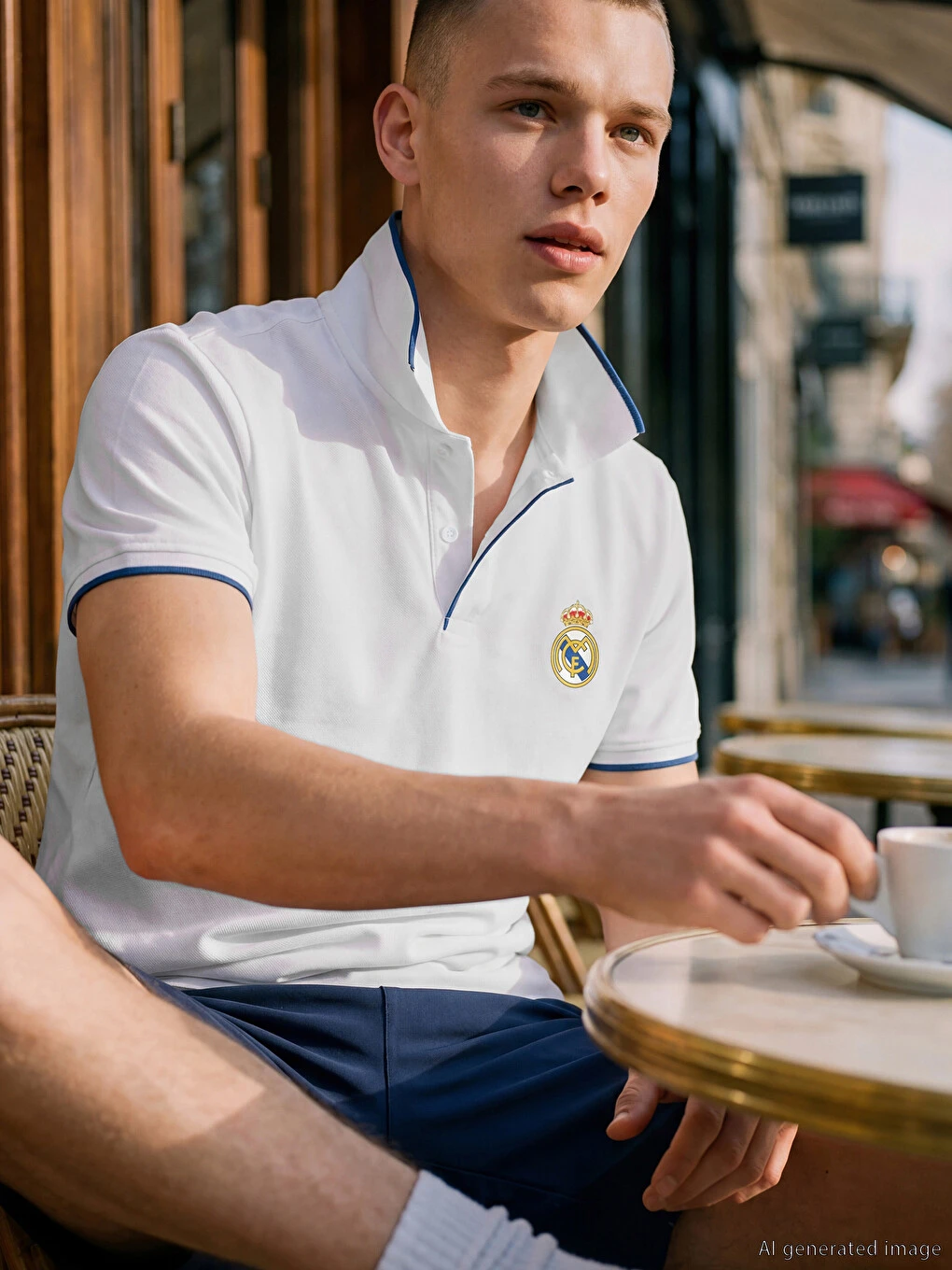 XSIDE ACTIVE Muška Sportska Majica Sa Polo Kragnom Real Madrid Sa Vezom