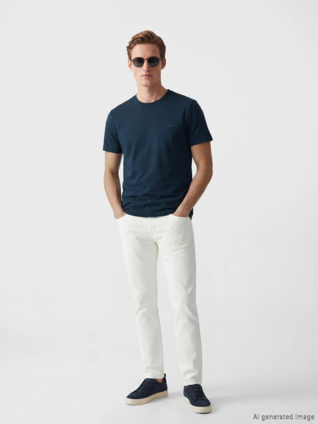 SOUTHBLUE 100% Pamučna Regular Fit Basic Debela Majica
